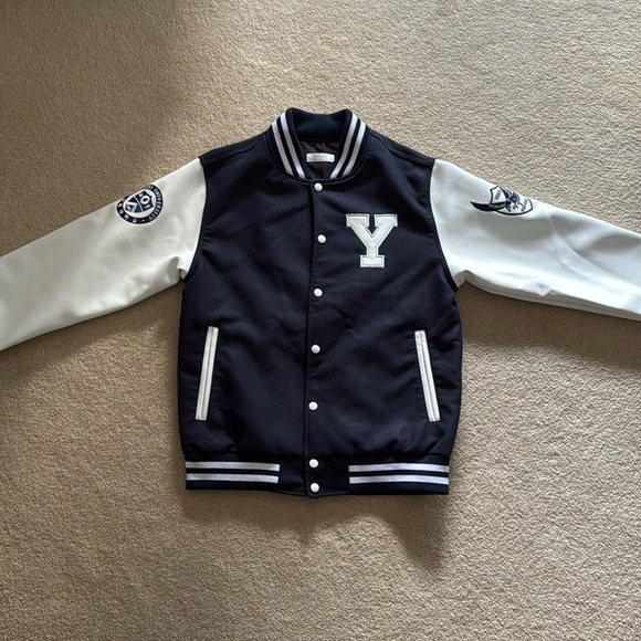 Jackets & Coats | Yonsei Varsity Jacket Navy And White Size Adult Large ...